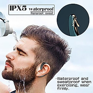 Bone Conduction Headphones Bluetooth Open Ear Headphones Open air Headphones IPX5 Waterproof Headphones (Black)