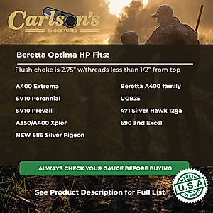 Carlsons Choke Tubes 12 Gauge for Beretta Optima HP [ 2 Pack | Mid Range & Long Range ] Triple Shot Technology (TST) | Cerakote White | Cremator Non-Ported Snow Goose Choke Tube | Made in USA