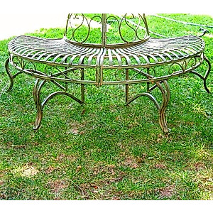 Generic Half Round Tree Bench 30.5"" High- Iron - Antique Green Finish, Large