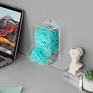 Hipiwe Clear Qtip Dispenser Wall Mount Acrylic Q Tip Holder Bathroom Cotton Ball Organizer Box with Lid Vanity Storage Canister Box for Cotton Swabs Dental Floss, 4"x 3.5"x 6.7"