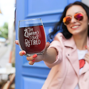 Bad Bananas Retirement Gifts for Women 2024 - The Queen Has Retired 21 Oz Stemless Wine Glass