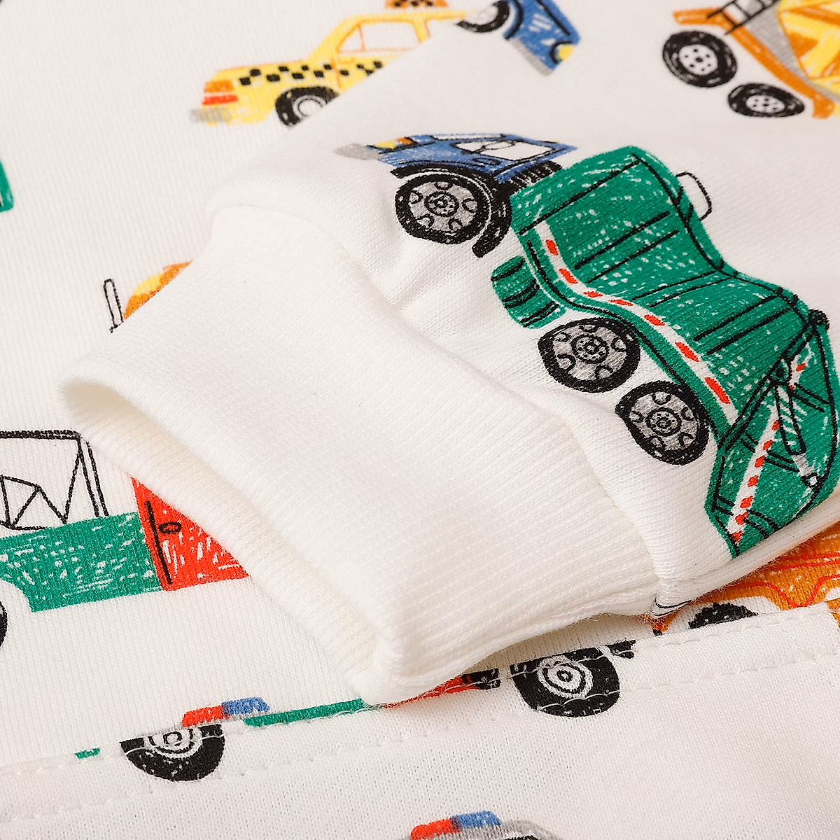 RETSUGO Baby Boys Dinosaurs Hoodie Boy Girls Truck Pullover with Pocket Toddler Boy Kids Rocket Sweatshirt 2-7Years cars-8146-4T