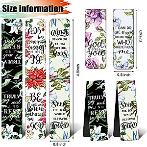 36 Pieces Magnetic Bible Verse Bookmarks Inspirational Scripture Book Markers Encouraging Flower Page Clips Presents for Women Kids Students Teachers School Home Office Supplies