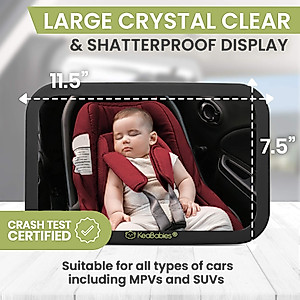Large Shatterproof Baby Car Mirror and Baby Diaper Caddy Organizer Bundle - Travel Essentials
