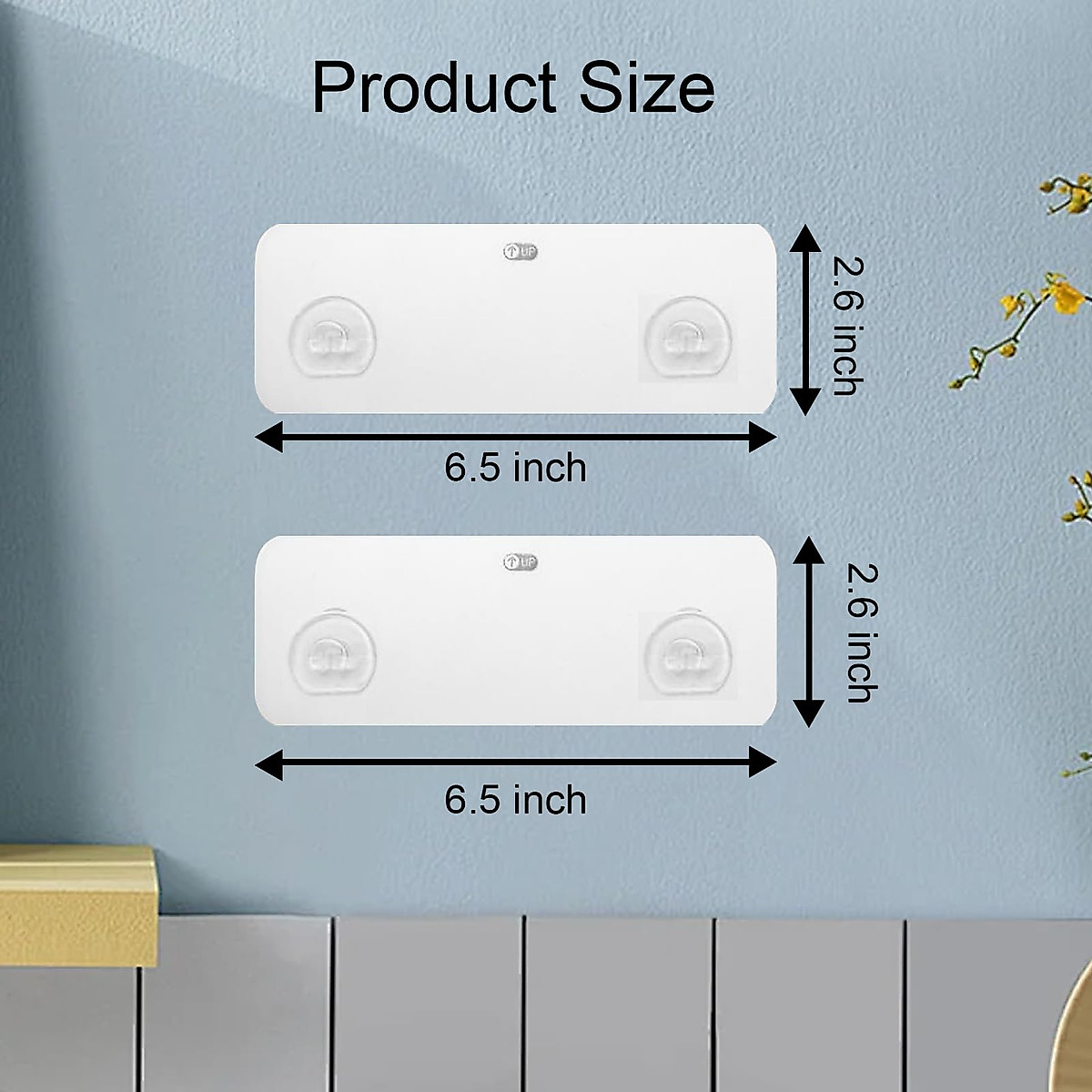 Diesisa 2 Pack Shower Caddy Adhesive for Replacement, Strong Adhesive for Shower Caddy, No Drilling Hang Walls Adhesive Bathroom Shelves (For Small and Dual basket Shelf 6.5 * 2.8 inch