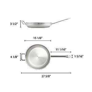 Thunder Group Stainless Steel Fry Pan, 14-Inch