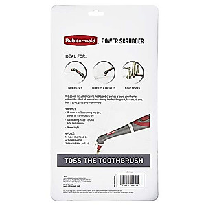 Rubbermaid Reveal Power Scrubber with Multi-Purpose & Grout Head, Cordless Electric Battery Powered Scrub Brush, Water Resistant, for Home/Kitchen/Bathroom/Grout/Tile/Shower/Tub