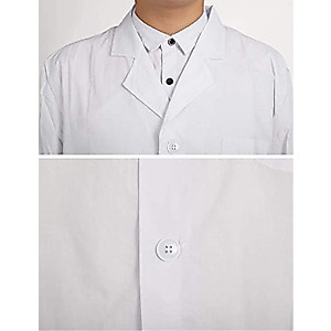 Pinkpum Men Lab Coat Unisex Long Sleeve Lab Coat for Women White Coats for Laboratory Medical White 3XL