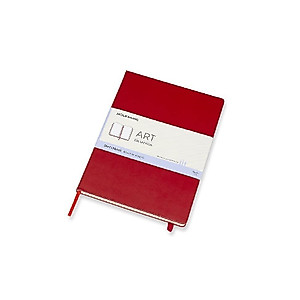 Moleskine Art Sketchbook, Hard Cover, A4 (8.25" x 11.75") Plain/Blank, Scarlet Red, 96 Pages