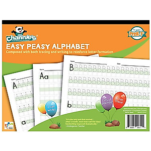 Channie’s Easy Peasy Alphabet, Numbers & Sight Words Workbook, Fun & Color-Coded Preschool, Kindergarten & 1st Grade Alphabet Tracing Book For Daily Writing Practice, 2 Pack