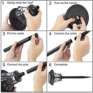 SOLPEX 6 Pack Solar Pathway Lights, Solar Powered Outdoor Lights, High Lumen Outdoor Solar Lights, Metal & Glass Garden Lights Waterproof for Patio, Yard Lawn and Garden (Warm White)……