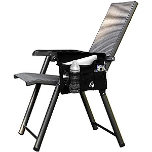 Outdoor Beach Chair Armrest Bag, Fishing Beach Chair Hanging Storage Bag Tote Bag Organizer Hanging Storage Bag Pouch Snack Bag for Camping (Black)