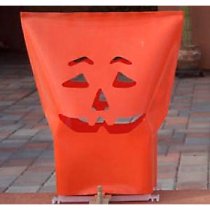 RC Halloween Electric Luminaria Light - Replacement Sleeves - Fit 1 Pack - 10 Pieces - Pumpkin/Ghost diectut - Outdoor Pathway Lights (Orange Pumpkin FACE Diecut)