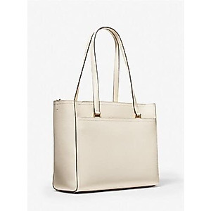Michael Kors Maisie Large Pebbled Leather 3/1 Tote Bag (Light Cream)