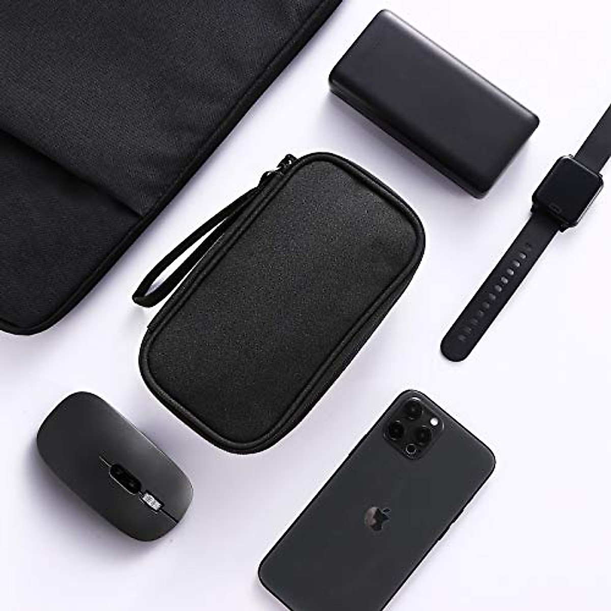 Bevegekos Tech Organizer Travel Case, Carrying Tech Kit for Electronics and Accessories (Medium, Black)