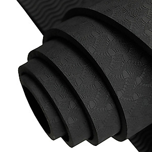 Attraction Design Yoga Mat Non Slip Exercise Mat Extra Thick Workout Mat for Yoga, Eco Friendly Exercise Yoga Mat High Density Fitness Pilates Mat with Carrying Strap, 72x 24x 6mm (Black)