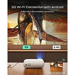 4K Projector - Portable Bluetooth Projector with Netflix, Smart WiFi Projector 400 ANSI Lumen Native 1080P, Phone Projector with Built-in Netflix/Prime Video/YouTube, YOTON Y9 Home Movie Projector