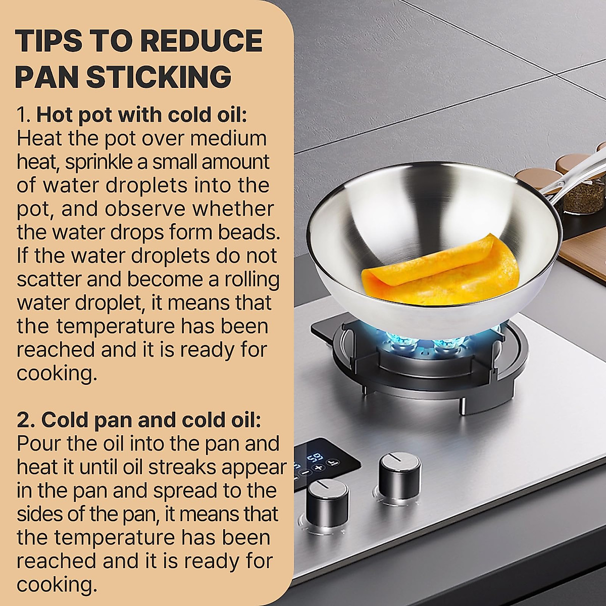 Dr.HOWS ESSENTIAL Tri-ply Stainless Steel Wok Pan, Kitchen Woks & Stir-fry Pans with Lid, Works on Induction, Dishwasher and Oven Broiler Safe, Cooking Frying Pan, Silver (11" wok with lid)