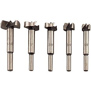 General Tools 5 Piece Forstner Drill Bit Set #299ST, 40R Steel, 1 1/8, 1, 7/8, 3/4, and 5/8 bits