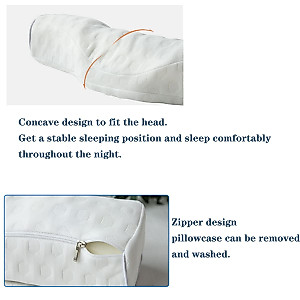 Cervical Neck Pillow for Pain Relief Sleeping, Neck roll Pillow Memory Foam for Stiff Neck Pain Relief ，Travel Bolster Pillow for Bed for Side Sleepers Back Sleeper. (Blue)