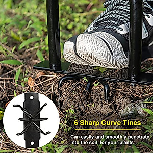 nutroeno 3 in 1 Lawn Aerator – 37 Inches Manual Plug Coring for Compacted Soils, Spike Aeration with 4.7 Iron Tines Small Yards, Twist Tiller Claw Cultivator Flower Box and Raised Bed., Green & Black