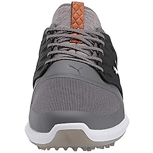 PUMA GOLF Men's Ignite Pwradapt Caged Golf Shoe, Quiet Shade-Bronze-Puma Black, 12 M US