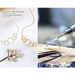 Sterling Silver 50th Birthday Necklace for Women - 5 Linked Rings for 5 Decades Pendant, 50th Birthday Gift Jewelry for Her, Best Friend Turning 50, Wife gift for 50th Birthday Celebrations