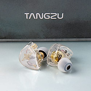Kinboofi TANGZU WAN'ER S.G in Ear Monitor, HiFi Quality Wired Earbuds No Micphone, Sport Noise Isolation Wried Headphone with Detachaable 2pin Cable for Audiophile Musician (Black)