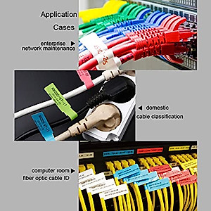mewmewcat Label,Cable Label Self-Adhesive Thermal Printing Sticker Paper Waterproof Oil-Proof Tear Resistant Label Tape for Cables Wires Jewelry for DP23 Series Thermal Printer Label Maker Machine, 1