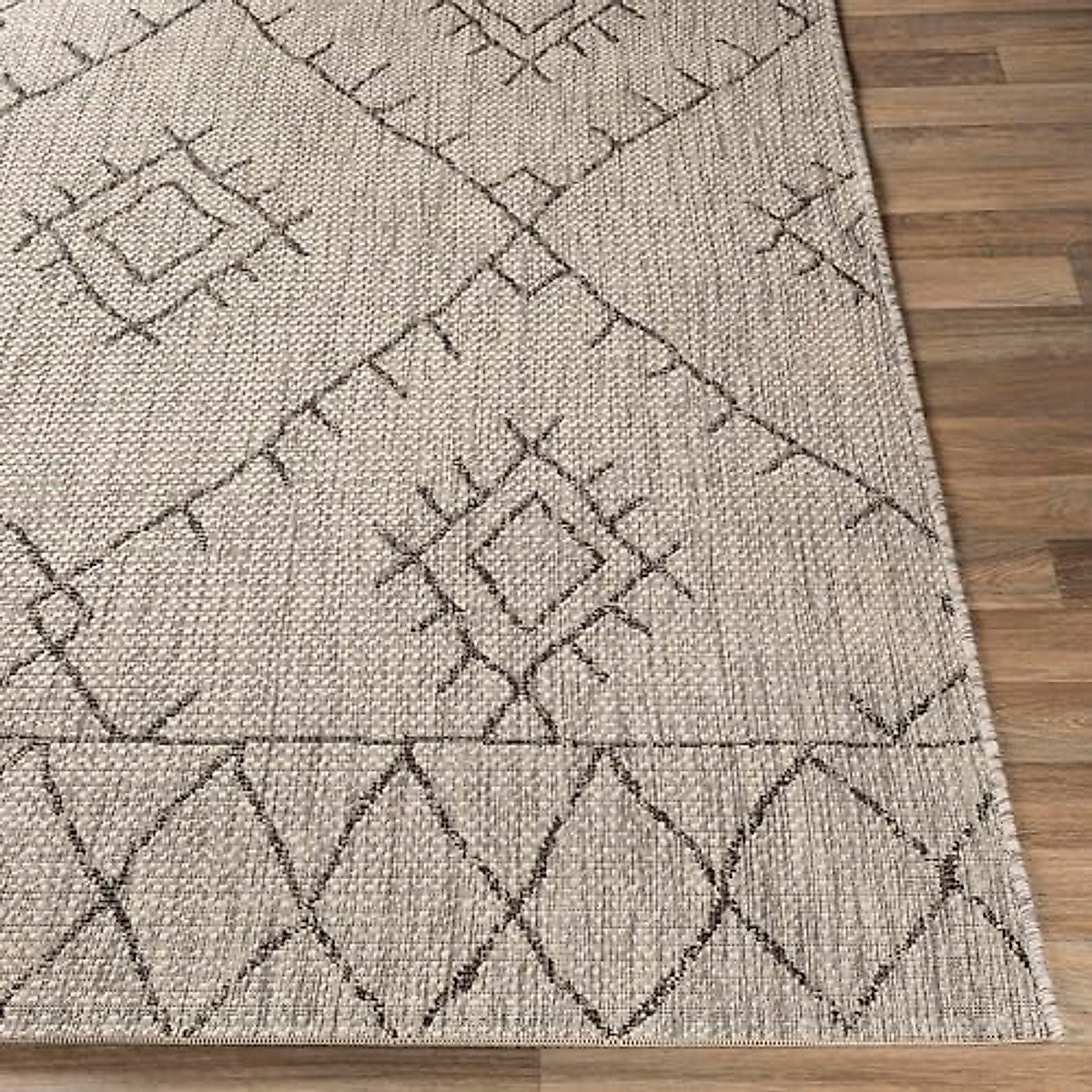 Mark&Day Outdoor Rugs, 3x12 Wijgeest Global Indoor/Outdoor Black Runner Area Rug, Non Shedding Black Beige Carpet for Patio, Porch, Deck, Bedroom, Living Room or Kitchen (2'7" x 12' Runner)