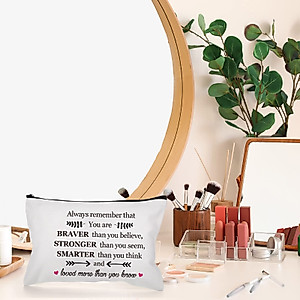 Saintrygo 14 Pieces Inspirational Gifts for Women Positive Makeup Bags Christmas Thanksgiving Always Remember You Are Braver Than You Think Encouragement Birthday Friendship Gift for Friend Mom Sister