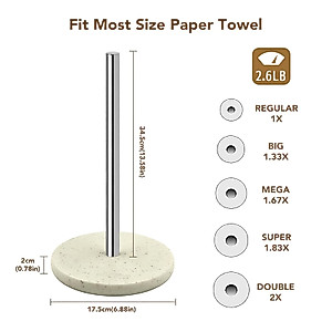 Black Paper Towel Holder Countertop, Kitchen Cling Film Holder Paper Towel Roll Holder Standing Roll Paper Storage Rack, Free Stand Weighted Paper Towels Holder Easy Tear to Use in Bathrooms