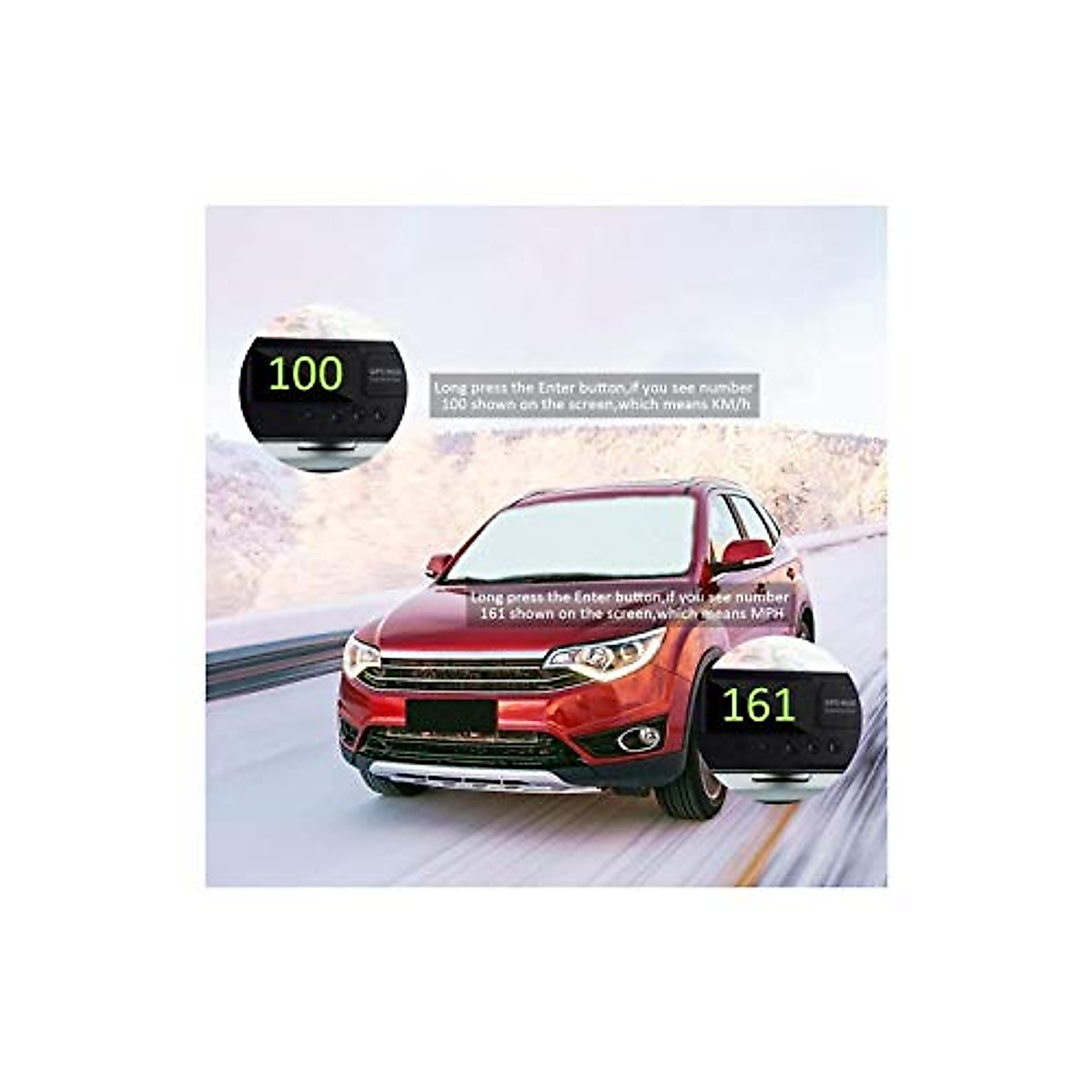 Digital Universal Car HUD GPS Speedometer with Fatigue Driving and Over Speed Alarm, Plug and Play,USB Charge,for Cars, Trucks, Motorcycle and Bicycle