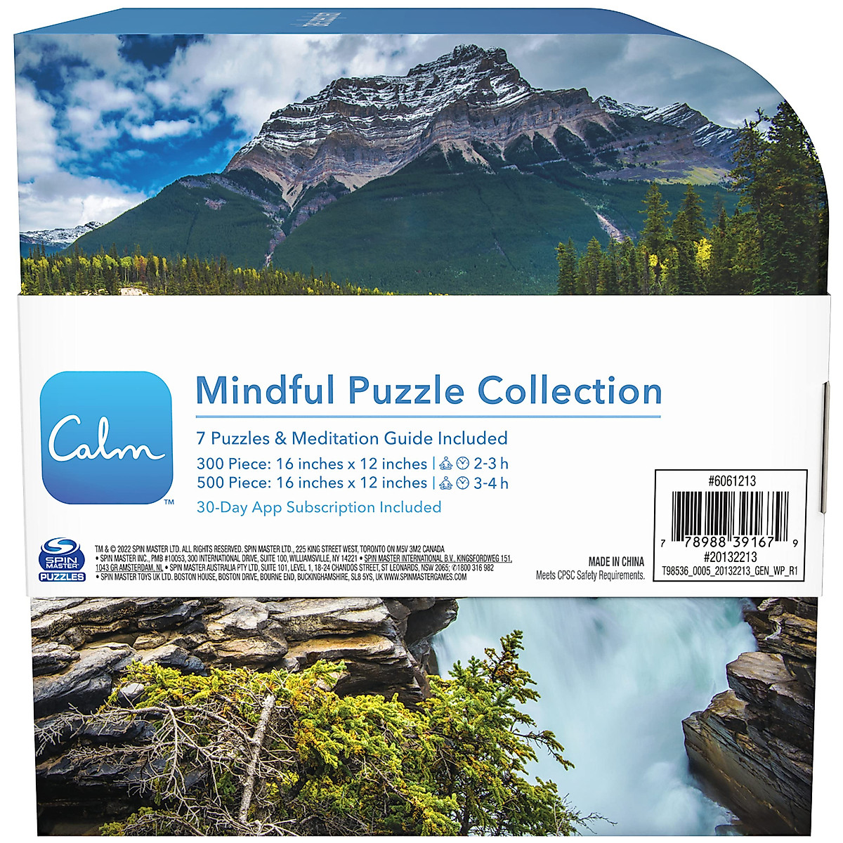 Calm App, 7-Pack Daily Mindful Puzzle Collection 300-Piece 500-Piece for Relaxation & Stress Relief with Subscription, for Adults & Kids Ages 8 and up