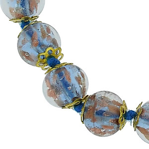 GlassOfVenice Murano Glass Sommerso Bracelet - Transparent Blue