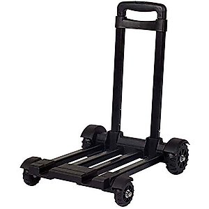 JF-XUAN Cart Foldable Trailer, Black Luggage Trolley Warehouse Truck