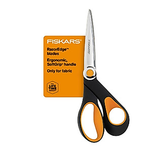 Fiskars 175800-1002 Razor-edge Softgrip Scissors, 8 Inch, Black