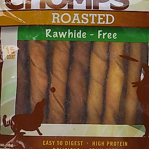 Pork Chomps Roasted Pork Skin Dog Chews, 6-inch Twists, 15 Count