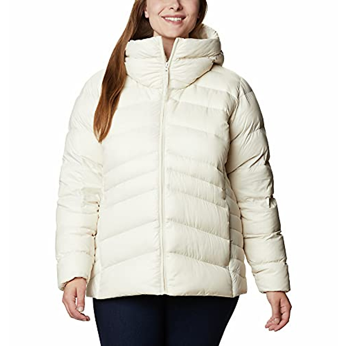 Columbia Women's Autumn Park Down Hooded Jacket, Chalk, Large