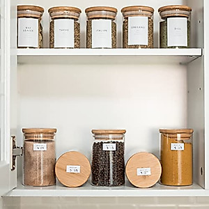 SAVVY & SORTED 146 Minimalist Spice Jar Labels & Expiration Labels | Bonus 160 Expiration Date Labels | Keep Spices Fresh with Food Date Labels | Perfect for Pantry Organization Containers