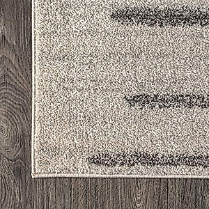 JONATHAN Y MOH205A-3 Aya Berber Stripe Geometric Indoor Farmhouse Area-Rug Bohemian Minimalistic Striped Easy-Cleaning Bedroom Kitchen Living Room Non Shedding, 3 X 5, Cream,Gray