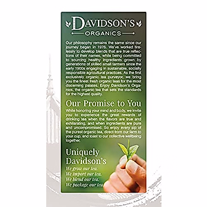 Davidson's Organics, White Peach, 25-count Tea Bags, Pack of 6