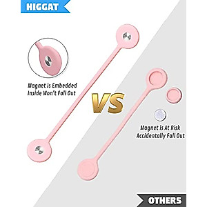 Magnetic Cable Ties 10 PCS Reusable Cable Organizers Earbuds Cords USB Cable Manager Keeper Wrap Ties Straps Bookmark Clips Whiteboard Noticeboard Fridge Magnets for Office, School, Home Organization