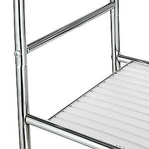 NYW Bathroom Storage Floor Standing Over The Toilet Organizer Shelves 3 Shelf Chrome, Silver(BT2021)