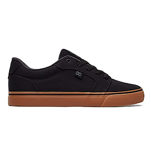 DC Men's Anvil Casual Skate Shoe, Black/Gum, 12 D M US