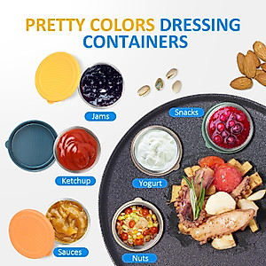 ZORGONS [6 Pack 1.7 oz Salad Dressing Container To Go - Small Condiment Containers with Lids, Reusable Stainless Steel Sauce Cups - Leakproof Silicone Lids for Lunch Bento Box, Picnic and Travel.