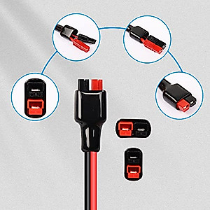 YAODHAOD 45A Battery Adapter Cable 14AWG,Solar Panel Extension Cable Connector Kit for Portable Solar Generator Power Station、Power Inverter and Renogy、Boulder 200 Solar Panels