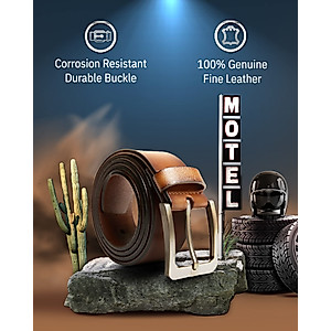 Genuine Leather Dress Belt For Men - Mens Belts For Suits, Jeans, Uniform With Single Prong Buckle - Designed in the USA - Gifts For Men