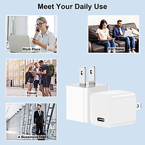 USB C Charger Block,Cabepow [3Pack] USB C Charging Block Wall Plug Adapter Cube Replacement for Apple iPhone 15 14 13 12 Pro/Pro Max/Plus,iPad Pro,Android-ETL Certified-Grey