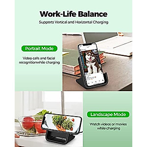 Wireless Charger YUWISS Wireless Charging Stand Cordless Charger 10/7.5/5W Compatible with iPhone 14 13 12/12 /11Pro Max/XR/XS Max/XS/X/8/8Plus Galaxy S22/S21/S9/S9+/S8/S8+ Note